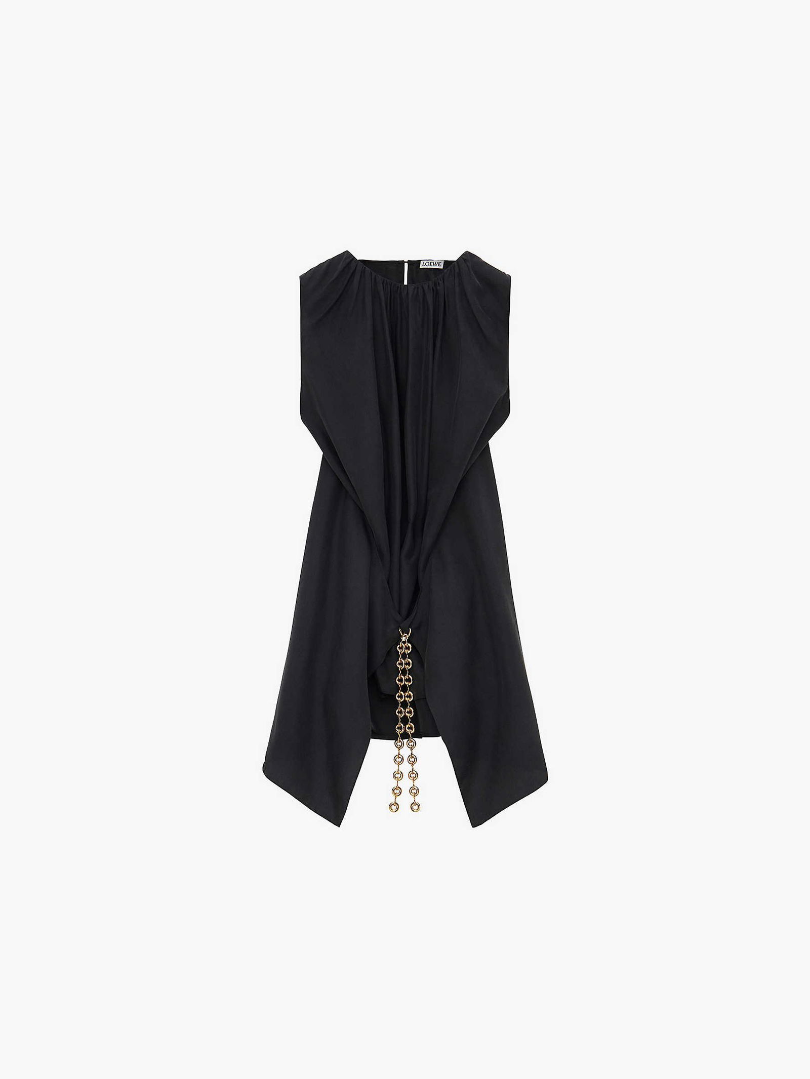 LOEWE Chain-Embellished Sleeveless Silk Top | endource
