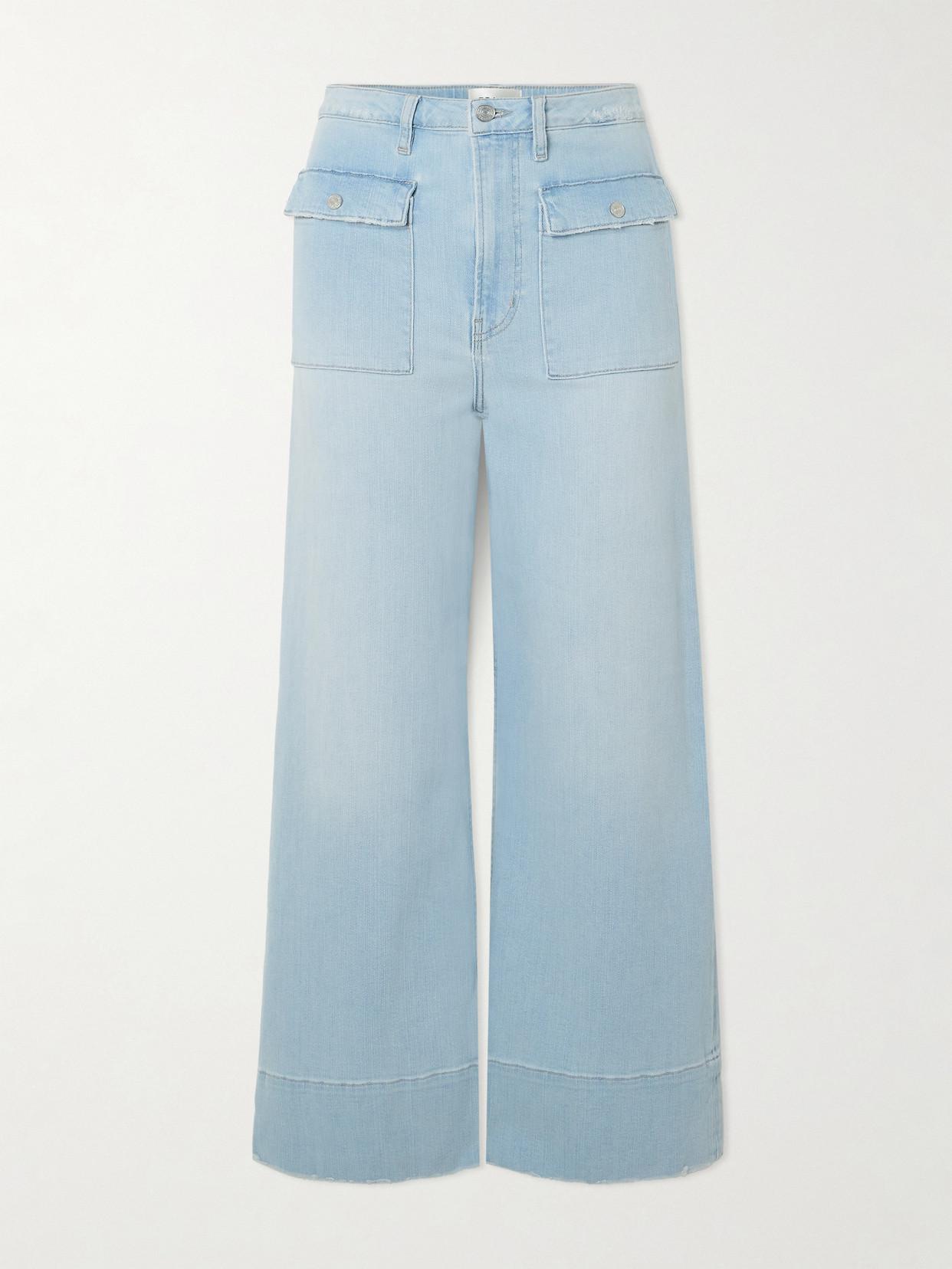 FRAME The 70s Cropped Wide-Leg Jeans in Blue | endource