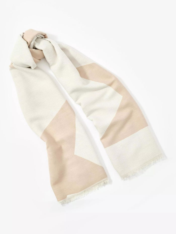 MINT VELVET Midweight Printed Scarf, Natural Stone | endource
