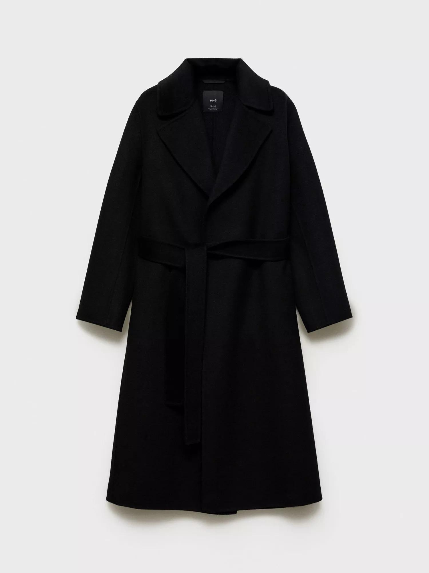 MANGO Batin Wool Blend Coat in Black | endource