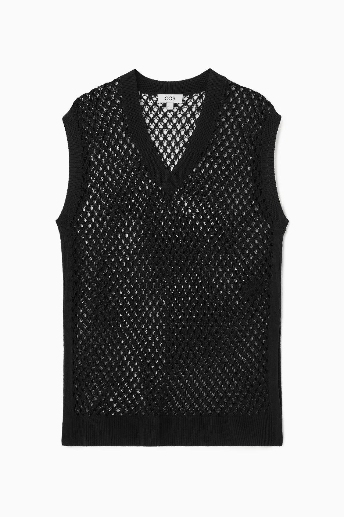 COS Open-Knit Tank Top in BLACK | endource