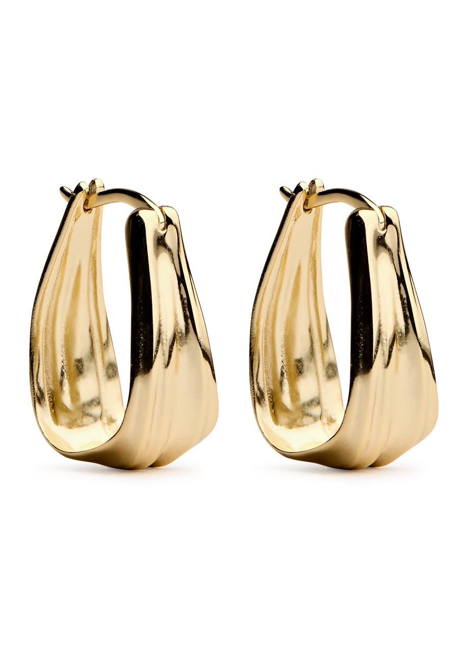 DAISY LONDON Isla 18kt Gold-Plated Hoop Earrings | Endource