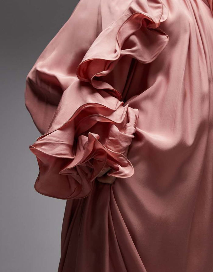 & OTHER STORIES Ruffle Detail Maxi Dress In Dusky Pink | endource