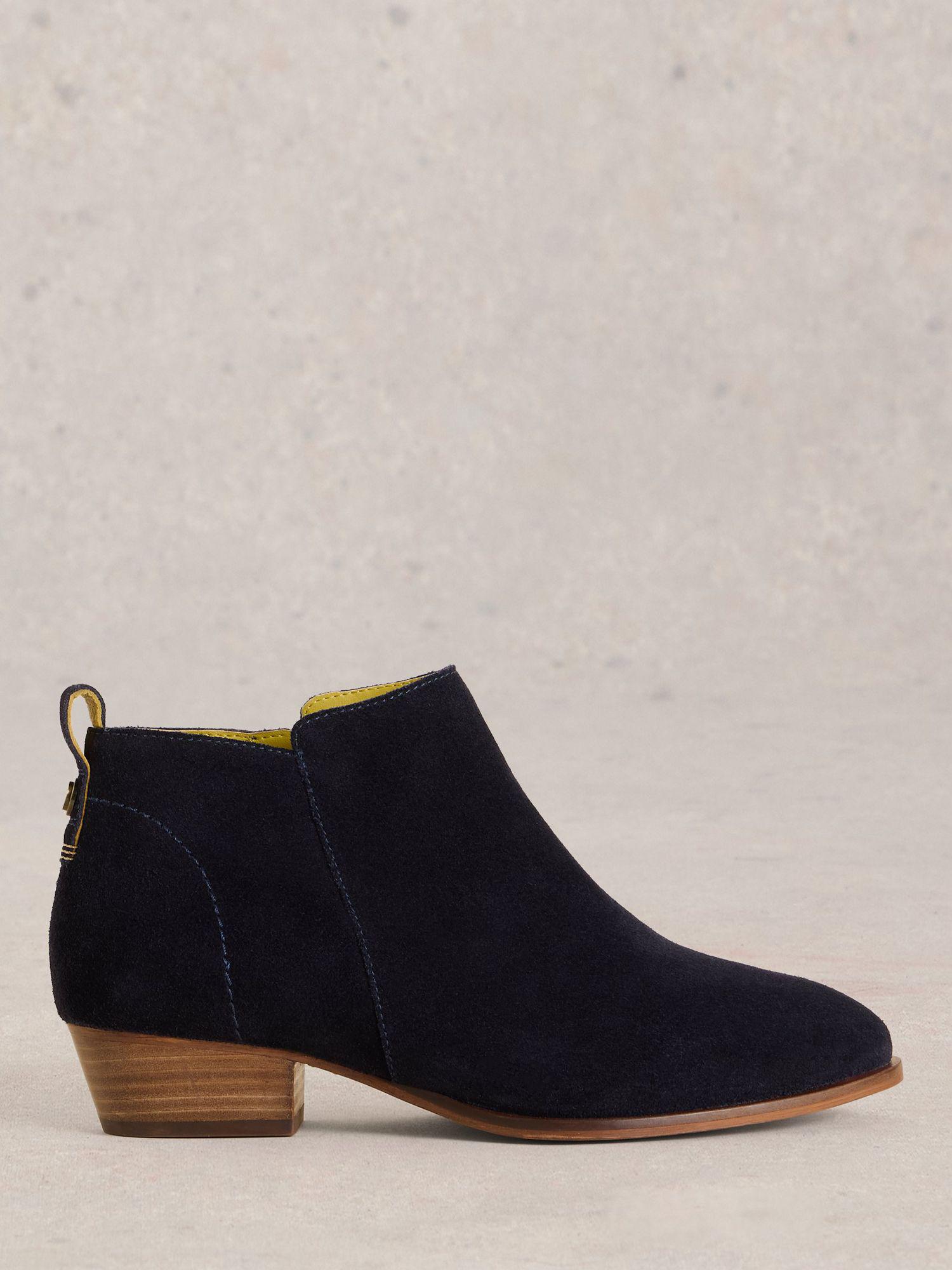 WHITE STUFF Wide Fit Suede Ankle Boots in Dark Navy | endource