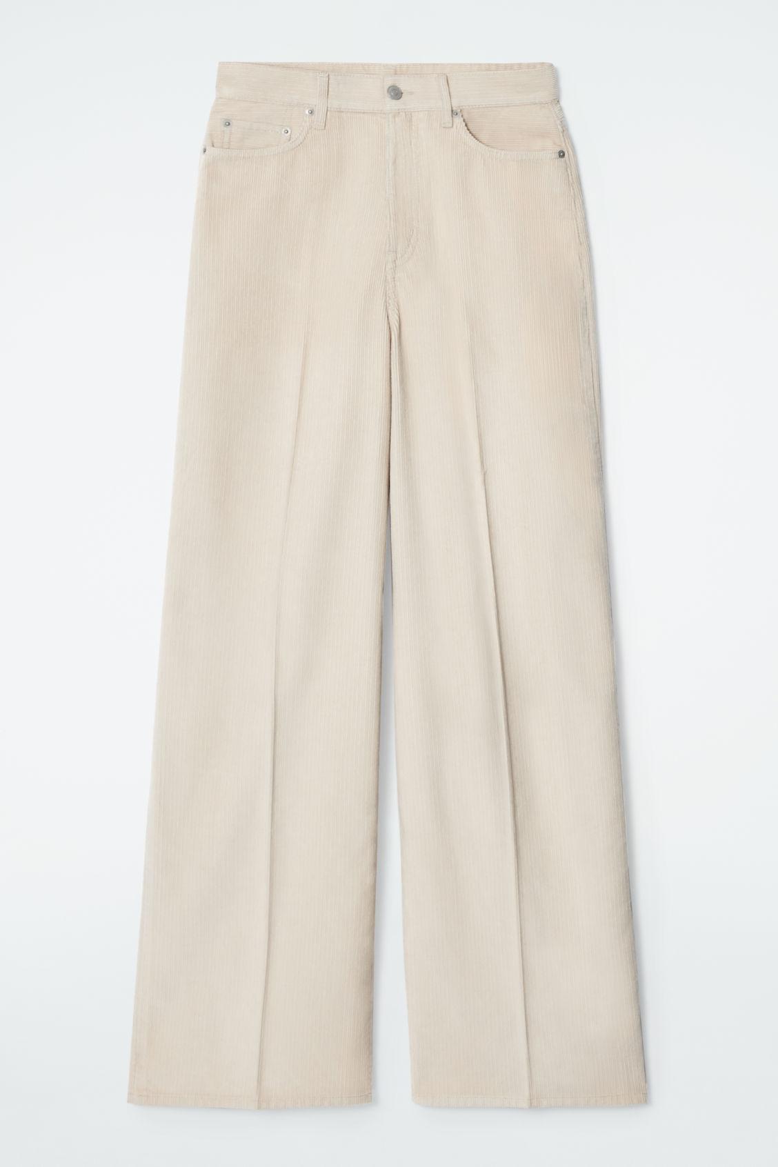 COS Tide Corduroy Wide-Leg Jeans in LIGHT BEIGE | endource
