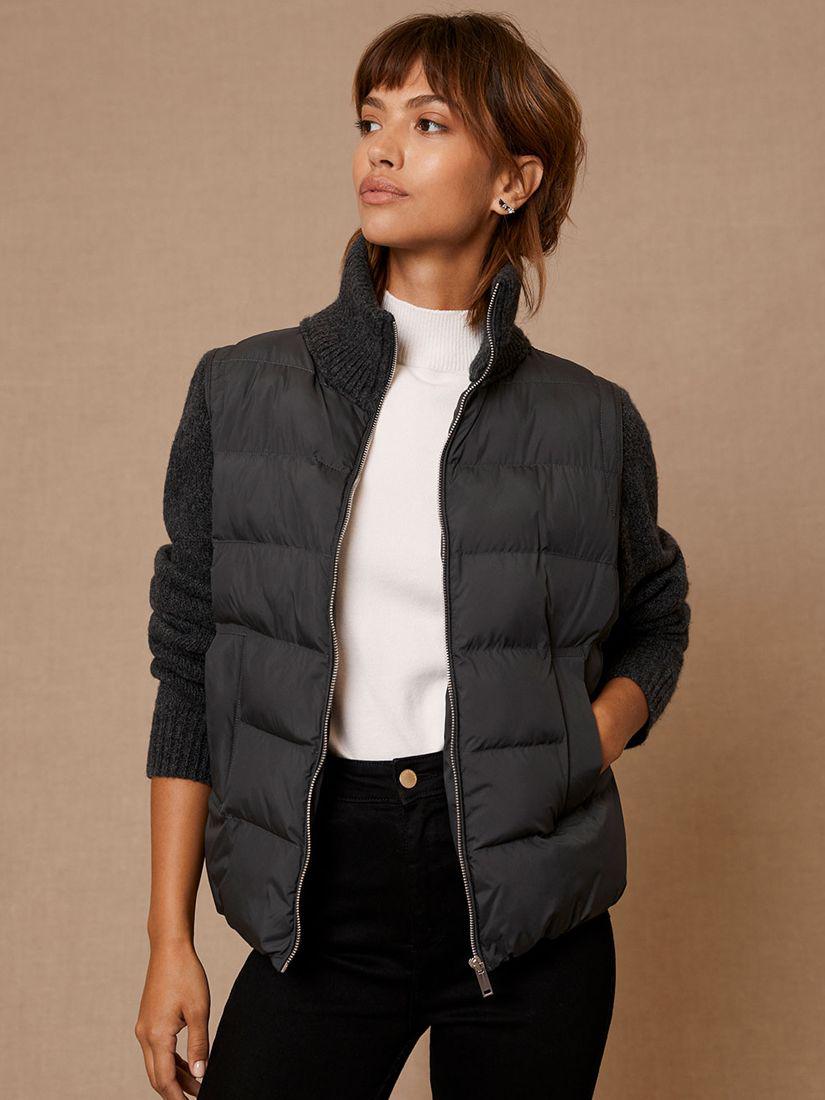 MINT VELVET Textured Padded Jacket in Grey/Multi | endource