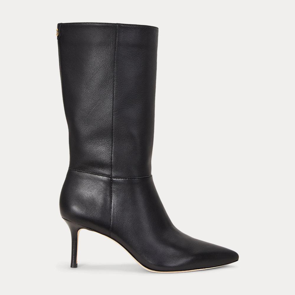 LAUREN RALPH LAUREN Leannah Nappa Leather Boot in Black | endource