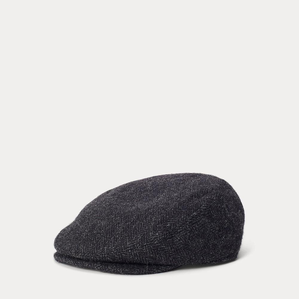 POLO RALPH LAUREN Wool Tweed Driver's Cap in Black | endource