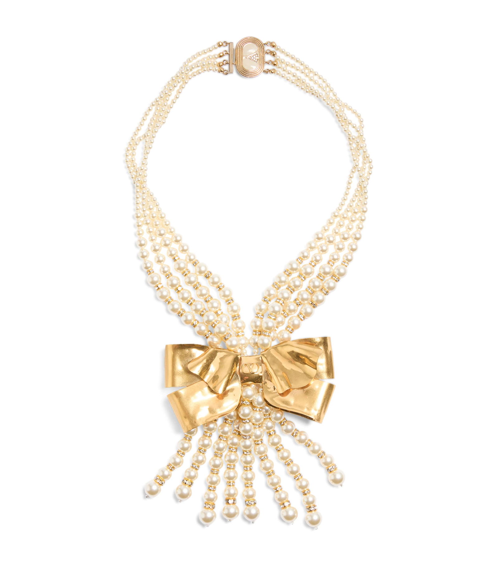 VALENTINO GARAVANI Faux Pearl Trop Chou Layered Necklace | endource