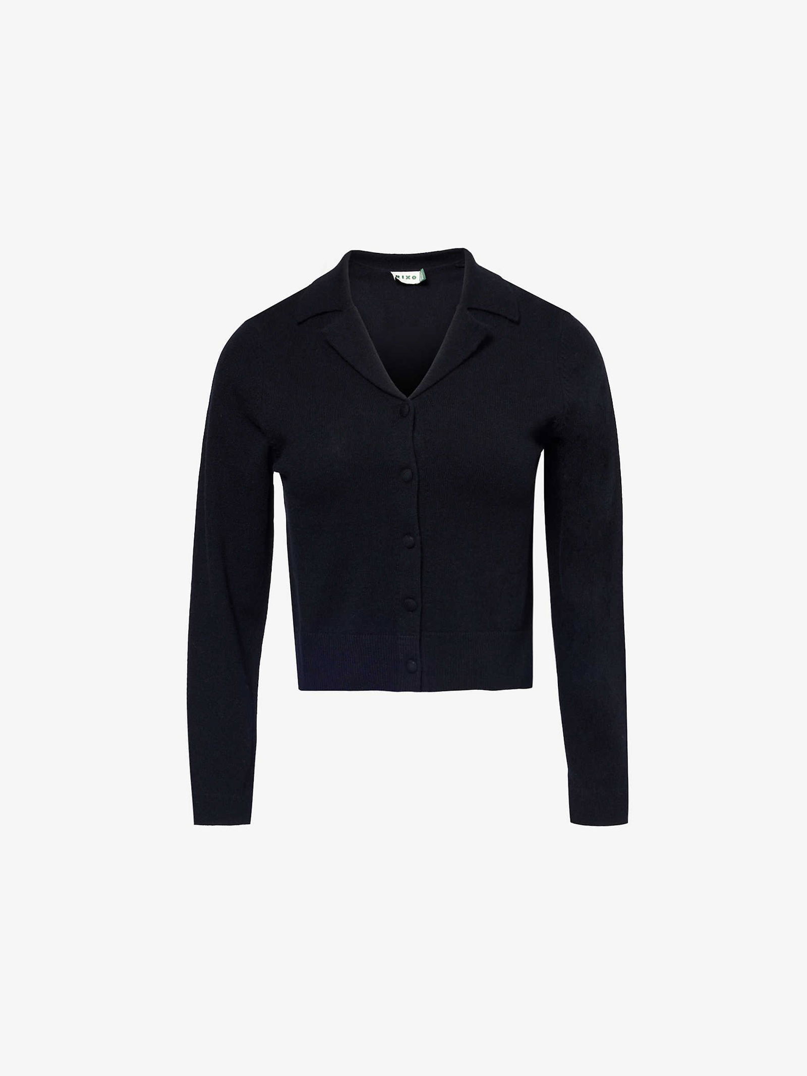 RIXO Carla Camp-Collar Wool And Cashmere Cardigan | endource