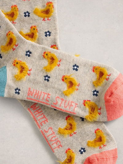 WHITE STUFF Fluffy Chicken Ankle Socks, Multi | endource