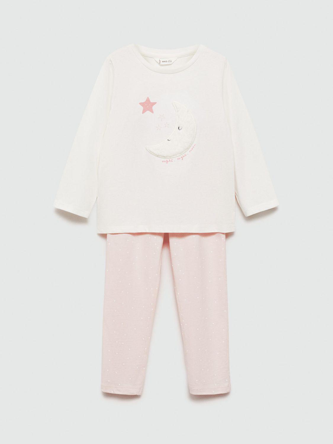 MANGO Kids' Luna Pyjamas in Pastel Pink | endource
