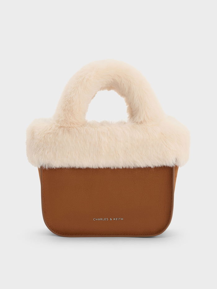 CHARLES & KEITH Wendy Faux Fur Tote Bag | endource