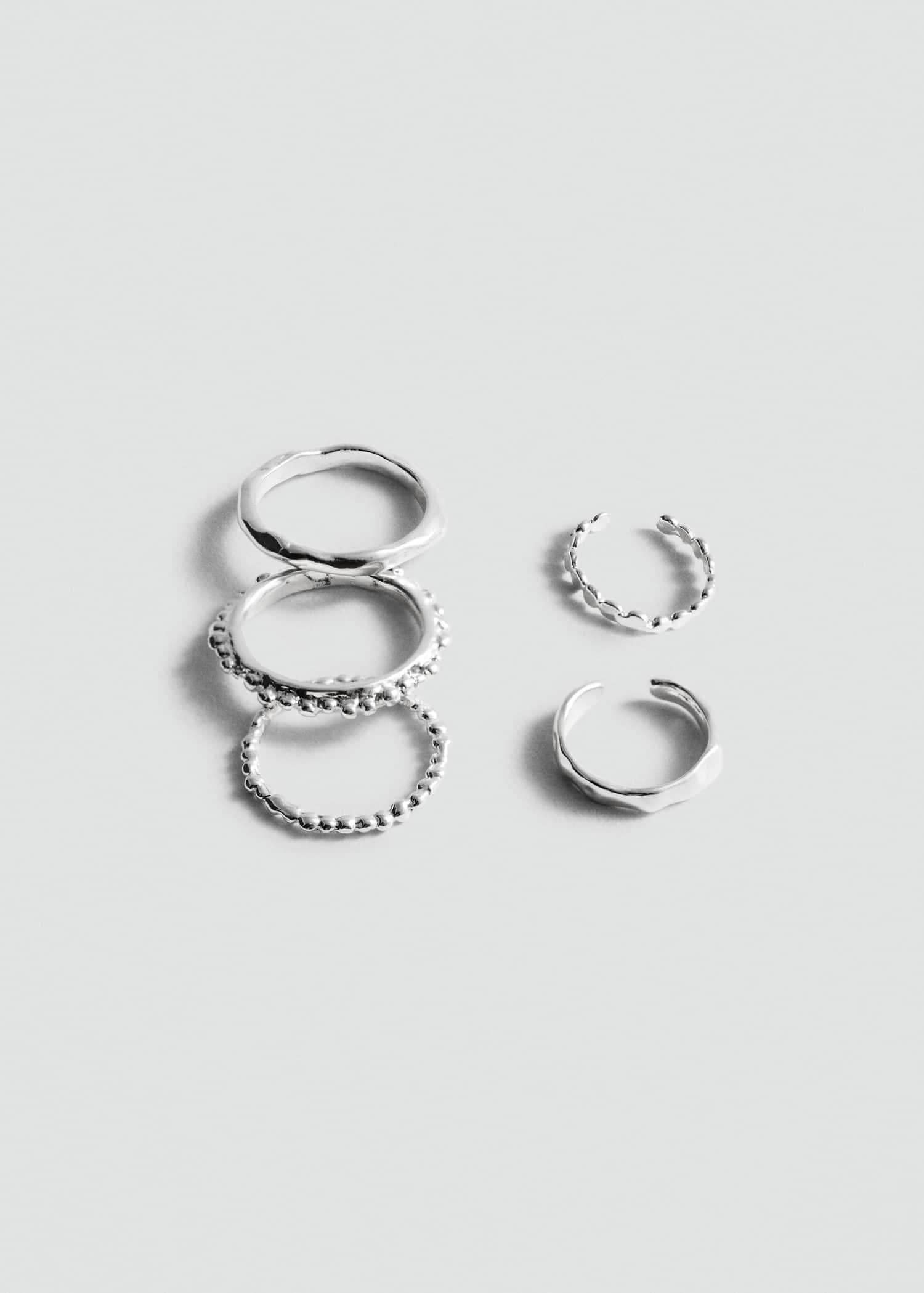 MANGO Set Of Combination Rings in Silver | Endource