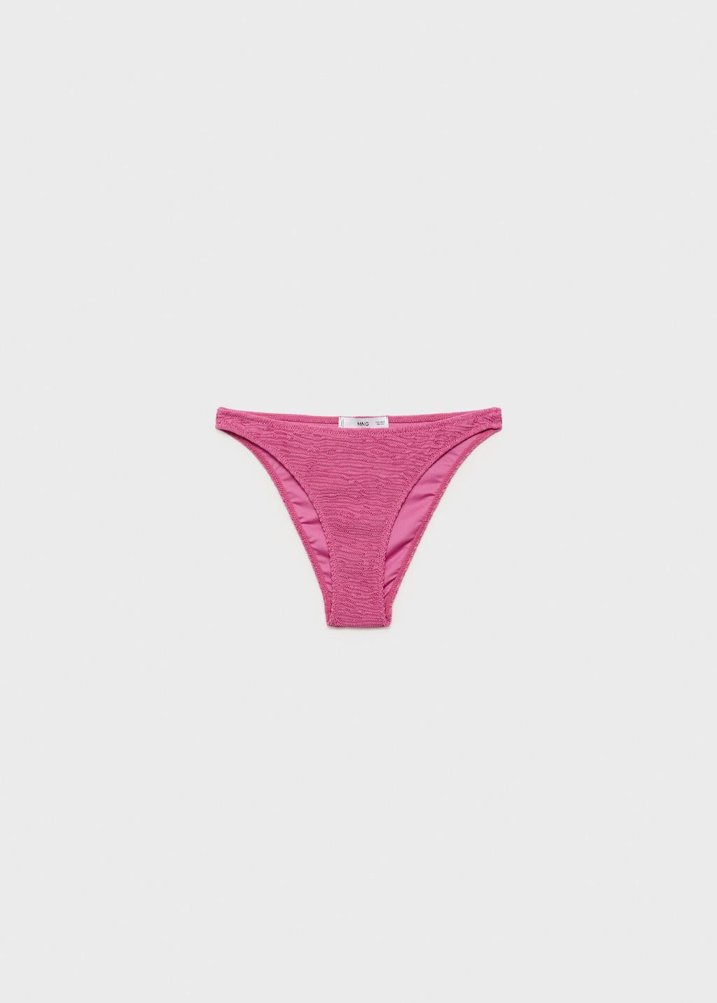 MANGO Textured Bikini Bottom in Pink | endource
