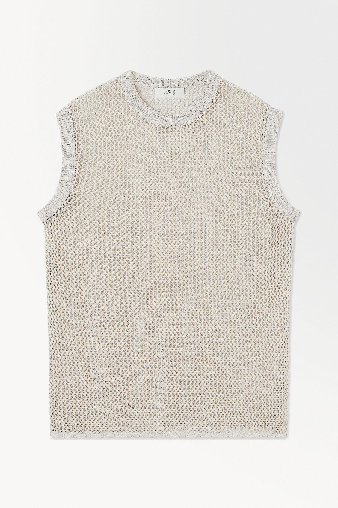 COS The Oversized Fishnet Vest in BEIGE | endource