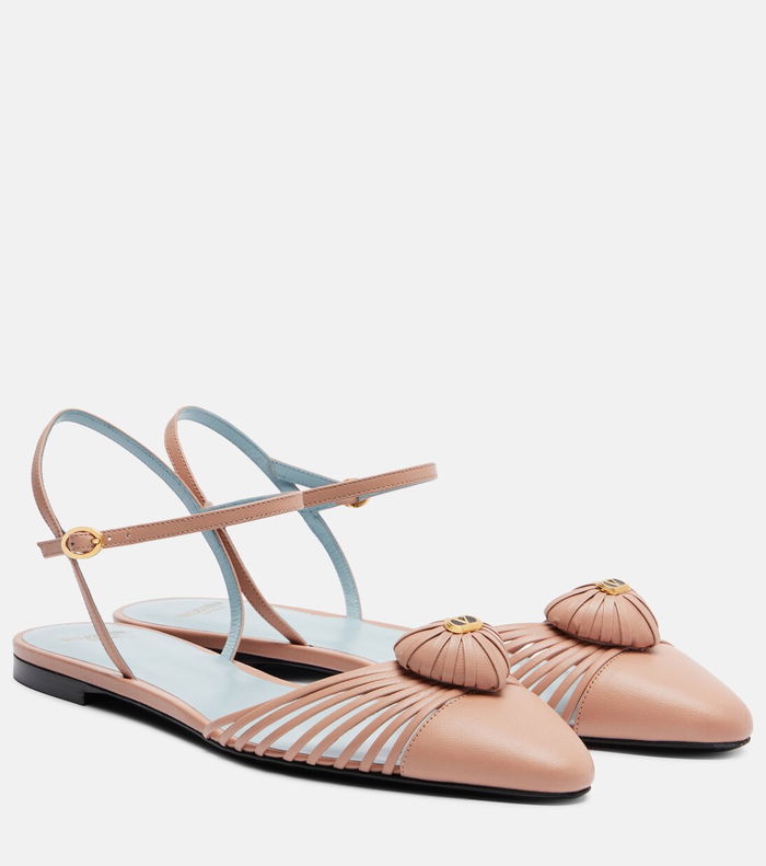 VALENTINO GARAVANI Royal VLogo Leather Flats | endource