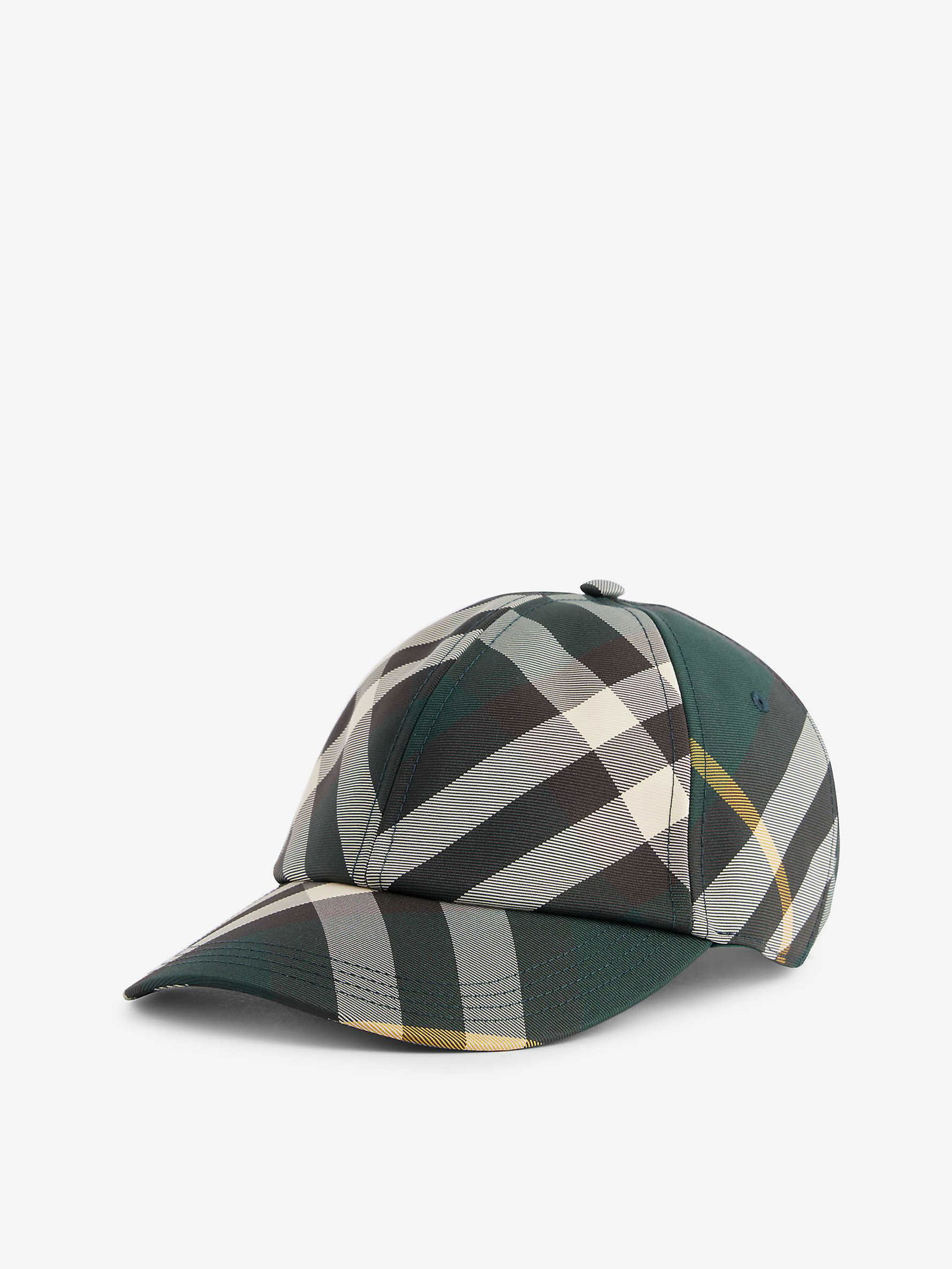 BURBERRY Check-Pattern Twill Cap in IVY | endource