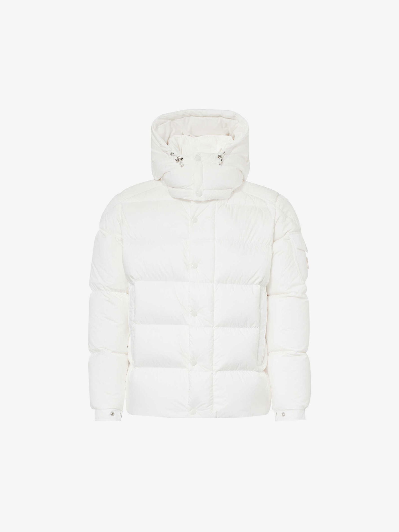 MONCLER Vezere Funnel-Neck Shell-Down Jacket in WHITE | endource