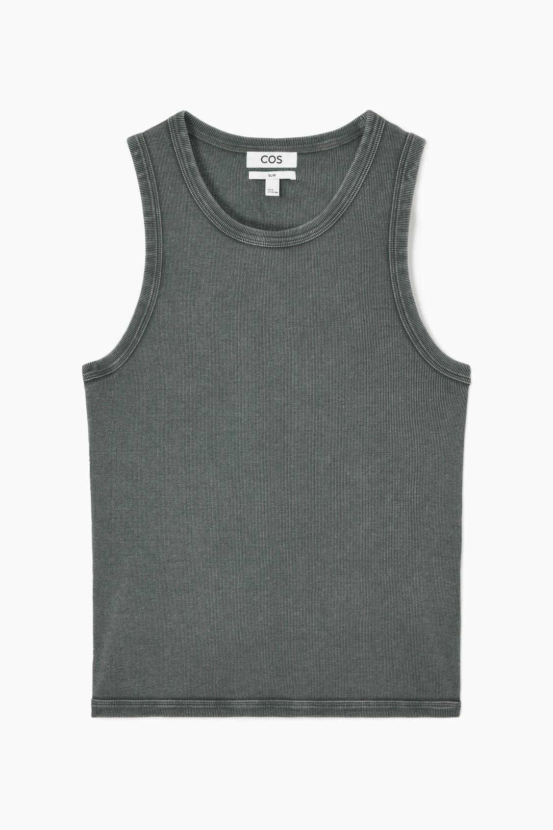COS Slim-Fit Acid-Wash Tank Top in DARK TURQUOISE | endource