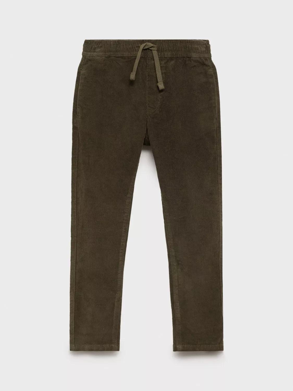 MANGO Arnau Drawstring Waist Cords in Khaki | endource