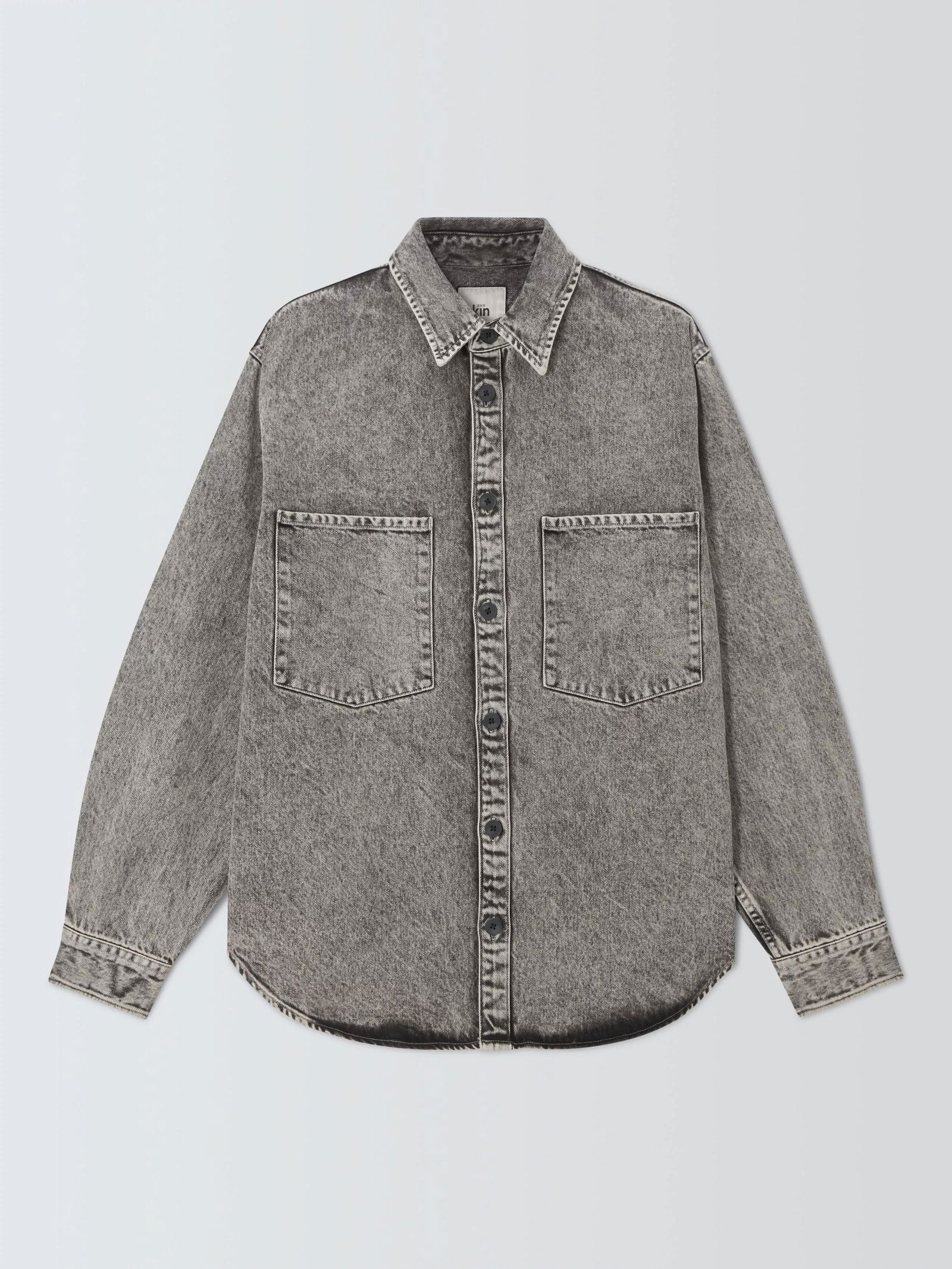 KIN Washed Denim Shirt in Grey | endource
