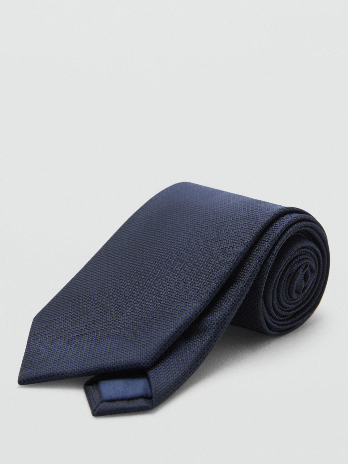 MANGO Mulberry Silk Tie in Navy | endource
