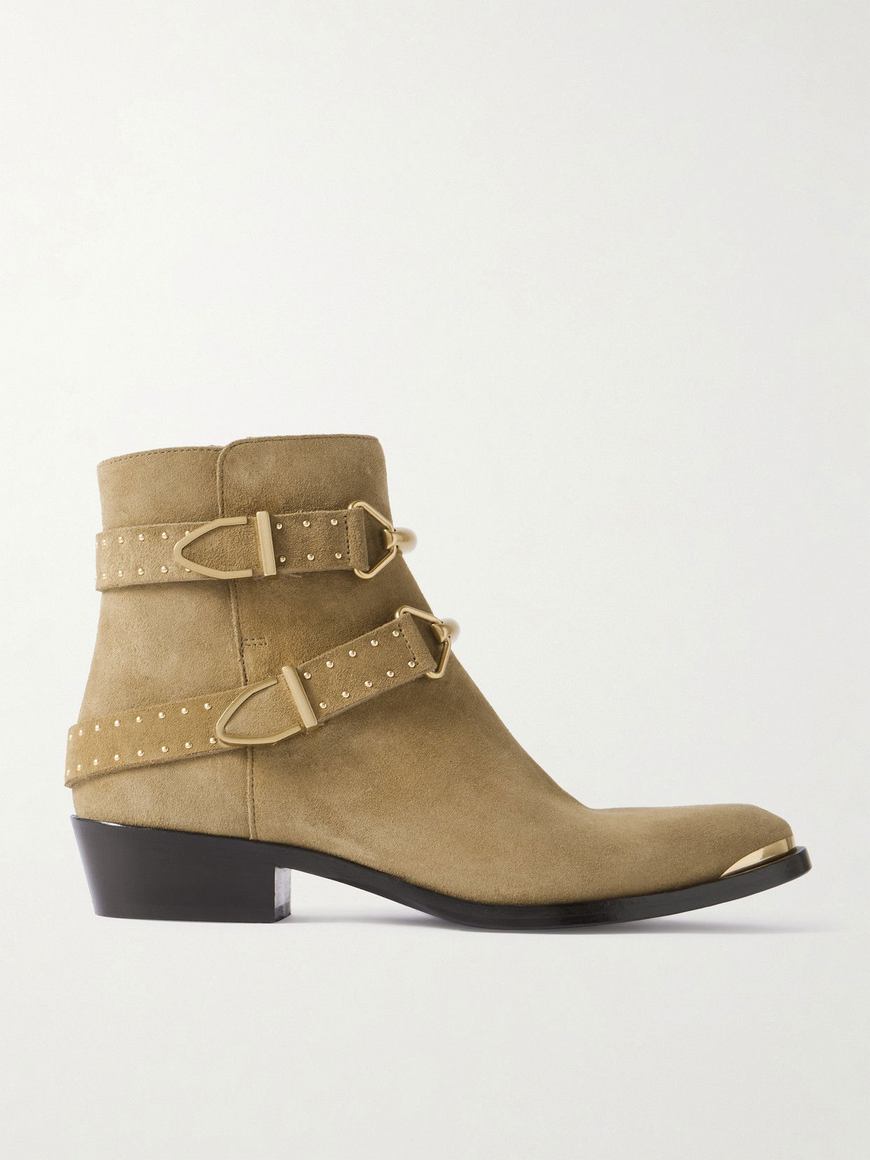 ISABEL MARANT Zalya Buckled Studded Suede Ankle Boots | endource