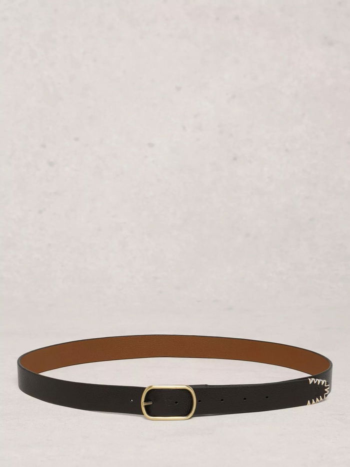 WHITE STUFF Reversible Pure Leather Belt, Green/Multi | endource