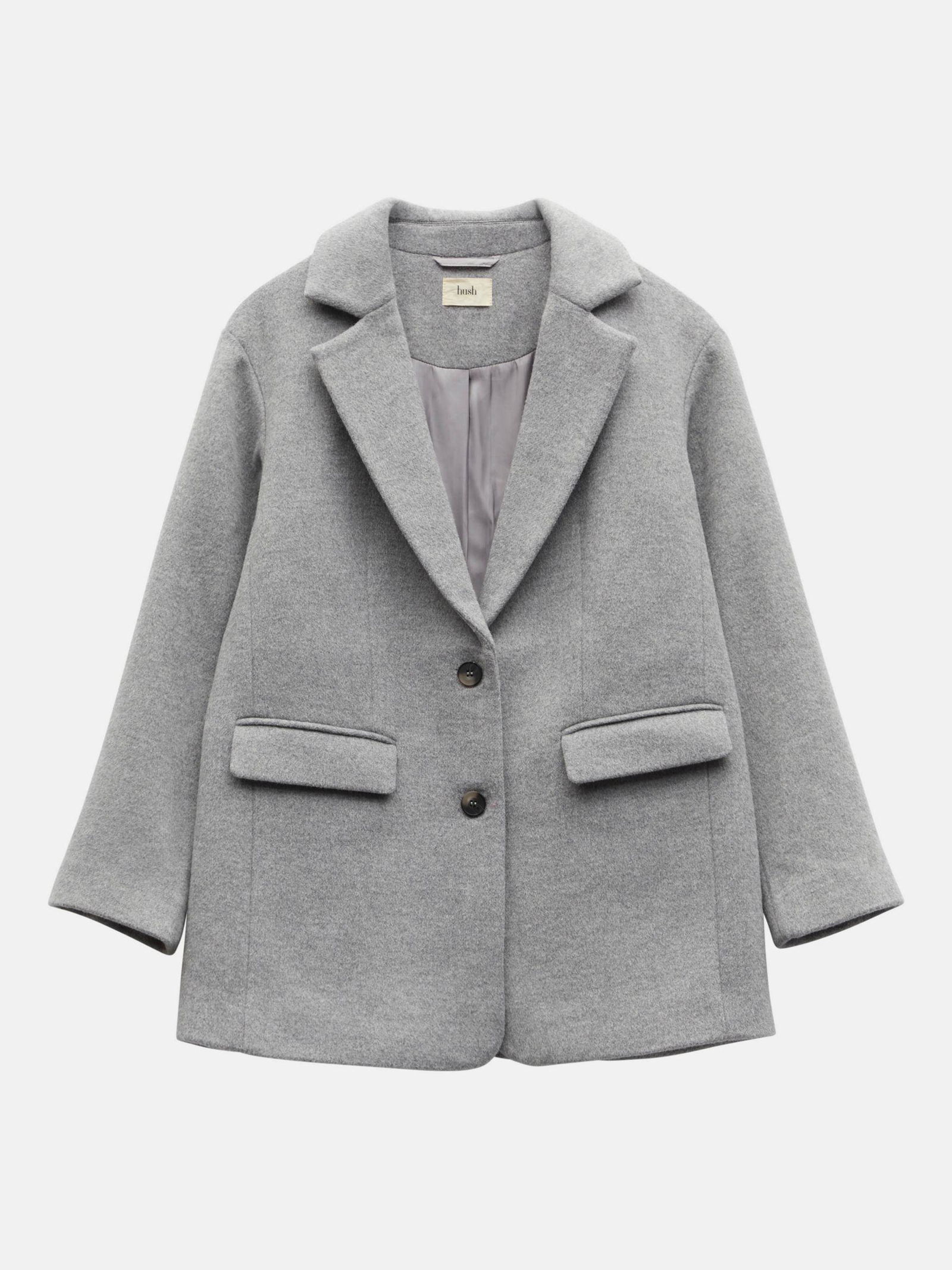 HUSH Jayde Wool Blend Blazer Coat in Grey | endource