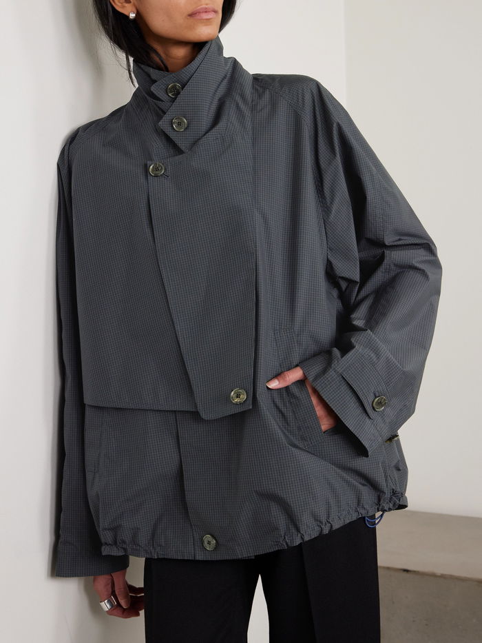 TIBI Charles Checked Cotton-blend Jacket | endource