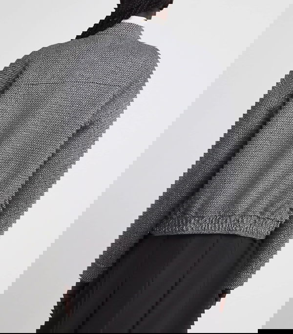 JOSEPH Virgin Wool Herringbone Gustave Bomber Jacket | endource