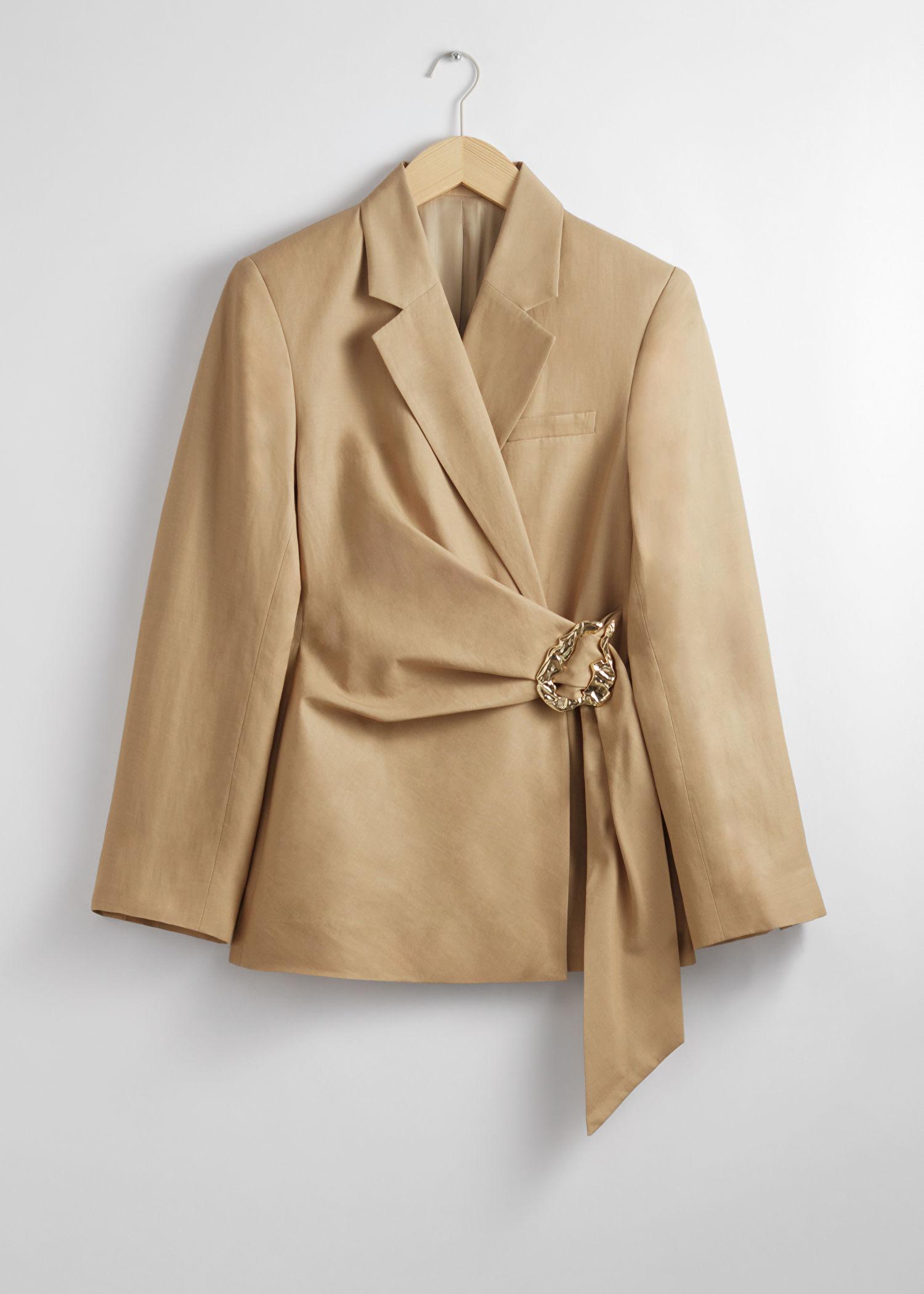 & OTHER STORIES Gold-Buckle Blazer in Beige | endource