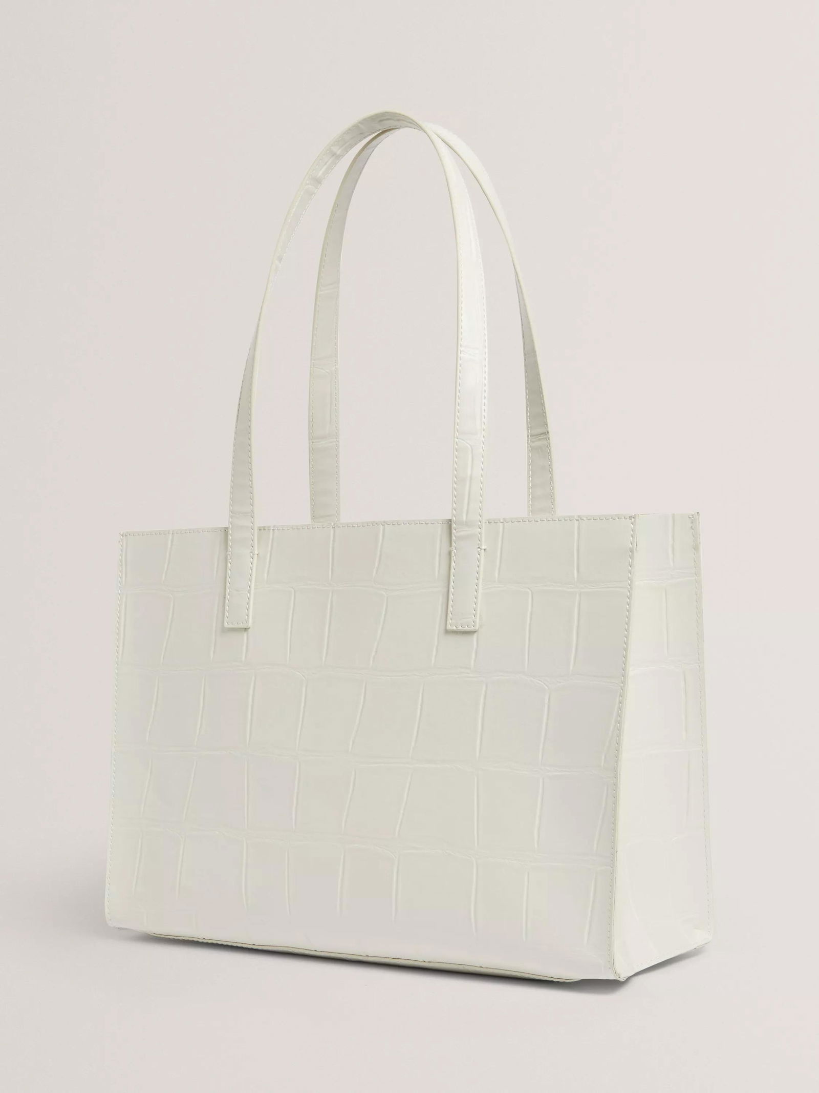 TED BAKER Crocon Croc Effect Large Icon Tote Bag in Ivory | endource