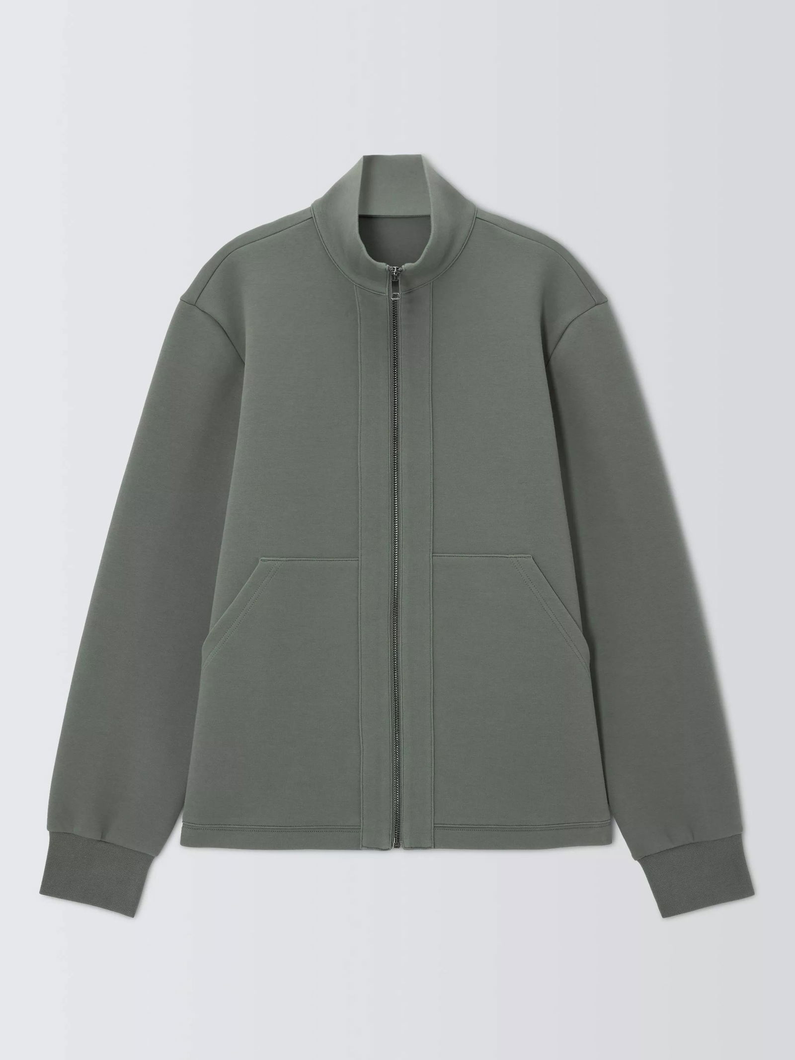 KIN Scuba Cotton Blend Zip Through Jacket in Castor Grey | endource