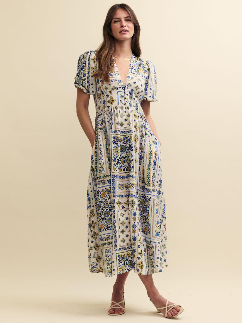 NOBODY'S CHILD Petite Starlight Illana Borders Floral Print Midi Dress ...