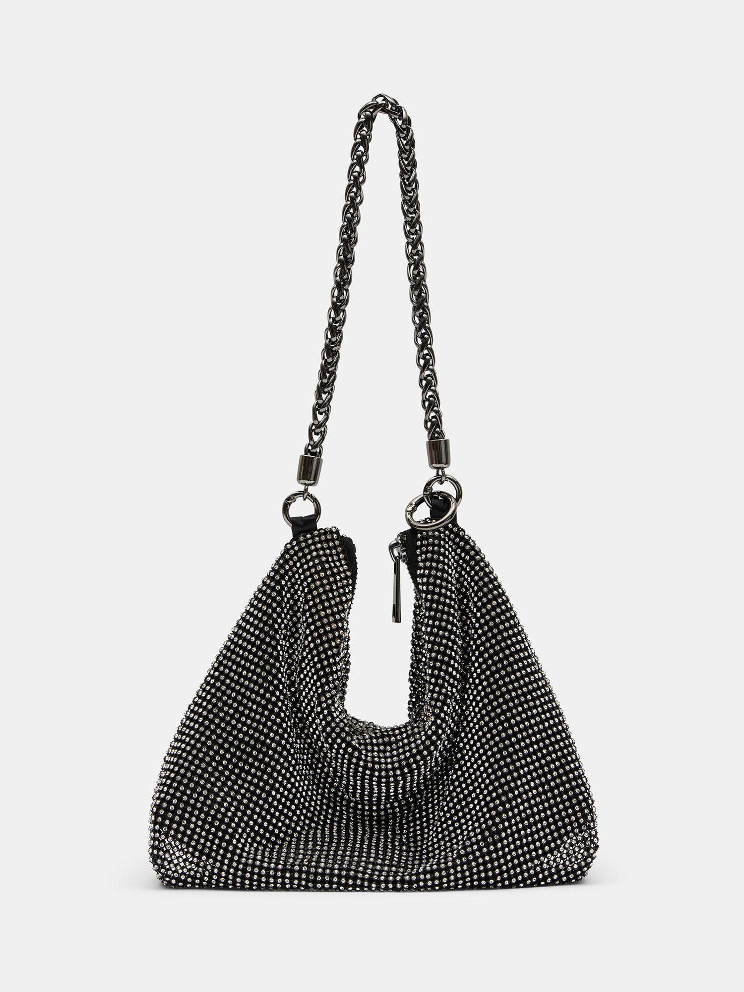 HUSH Alma Gem Mesh Bag in Black | endource