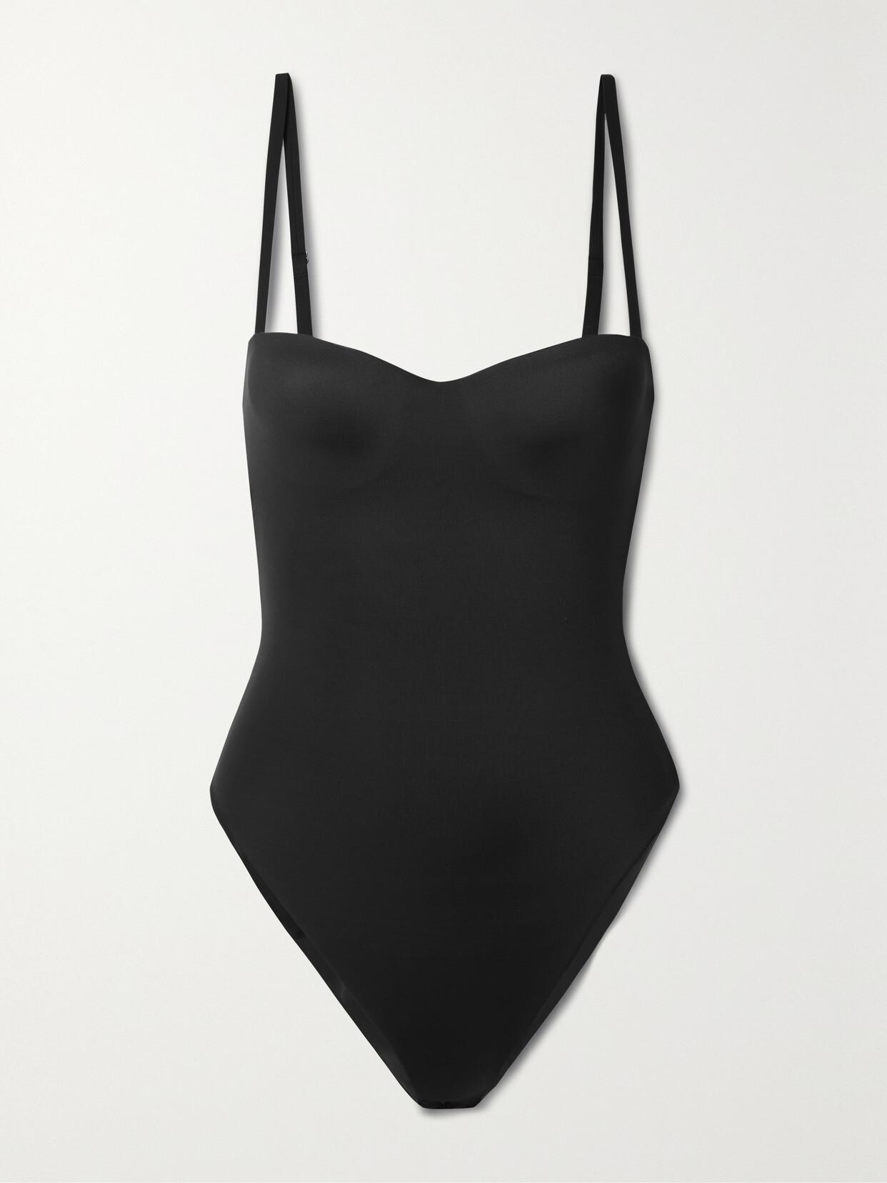 SKIMS Thong Bodysuit in Black | endource