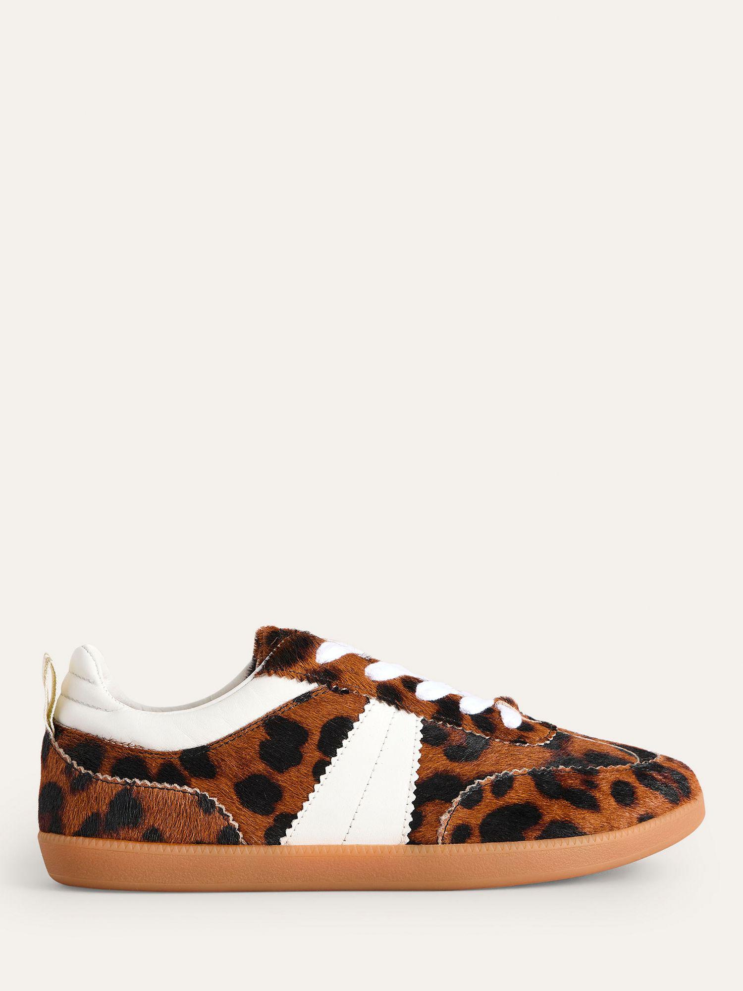 BODEN Erin Retro Tennis Trainers in Dark Classic Leopard | endource