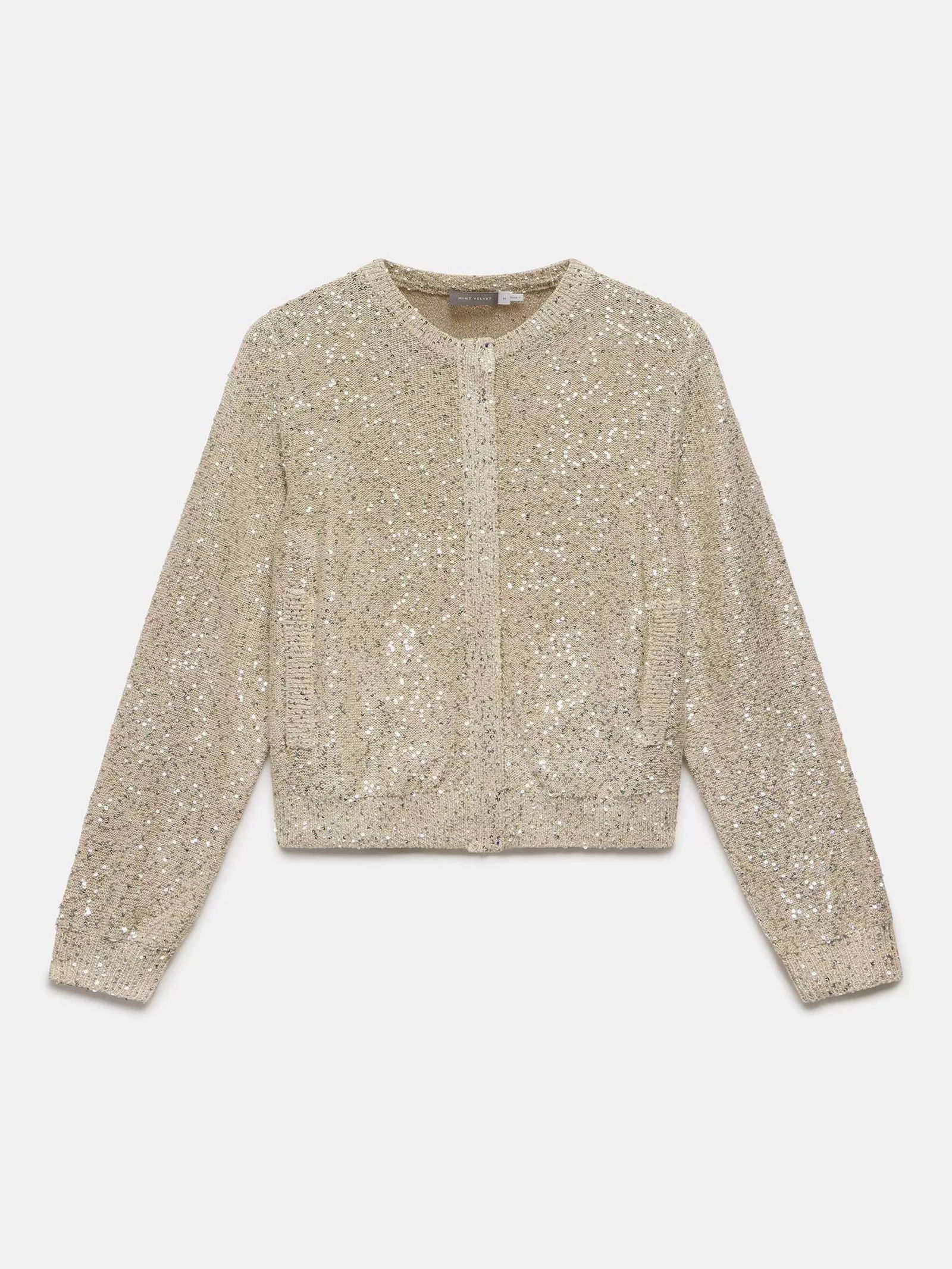MINT VELVET Sequin Bomber Jacket in Natural Natural | endource