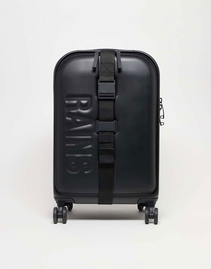 RAINS Texel Logo Cabin Suitcase Bag In Black | endource