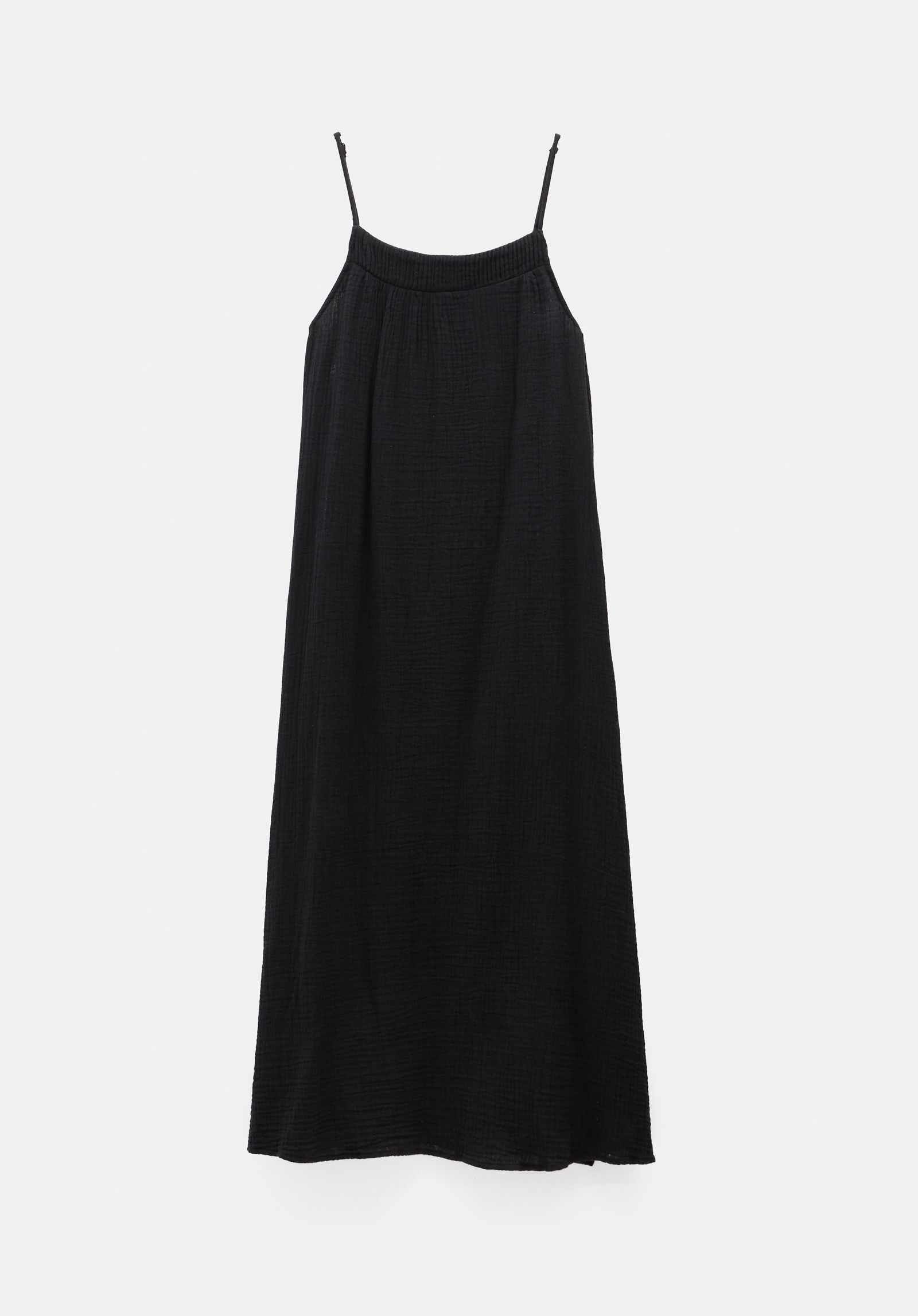 HUSH Carmen Cotton Gauze Midi Dress in Black | endource