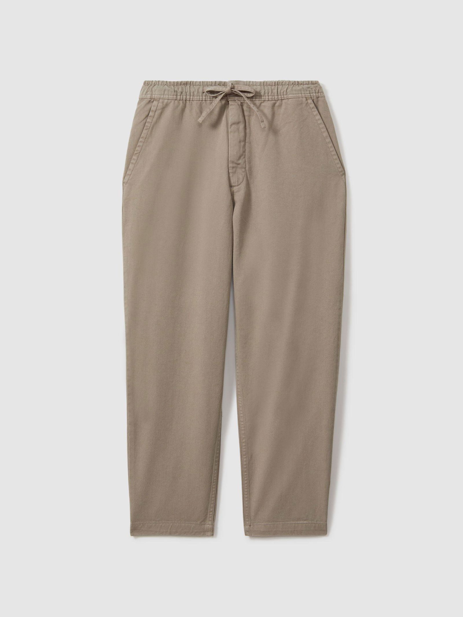 WAX LONDON Cotton Drawstring Trousers in Light Khaki | Endource