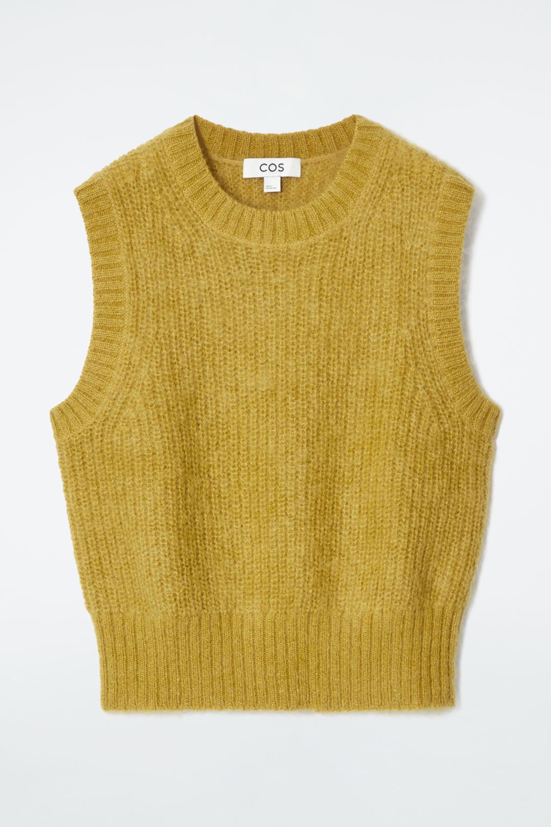 COS Mohair Knit Vest in MUSTARD | endource
