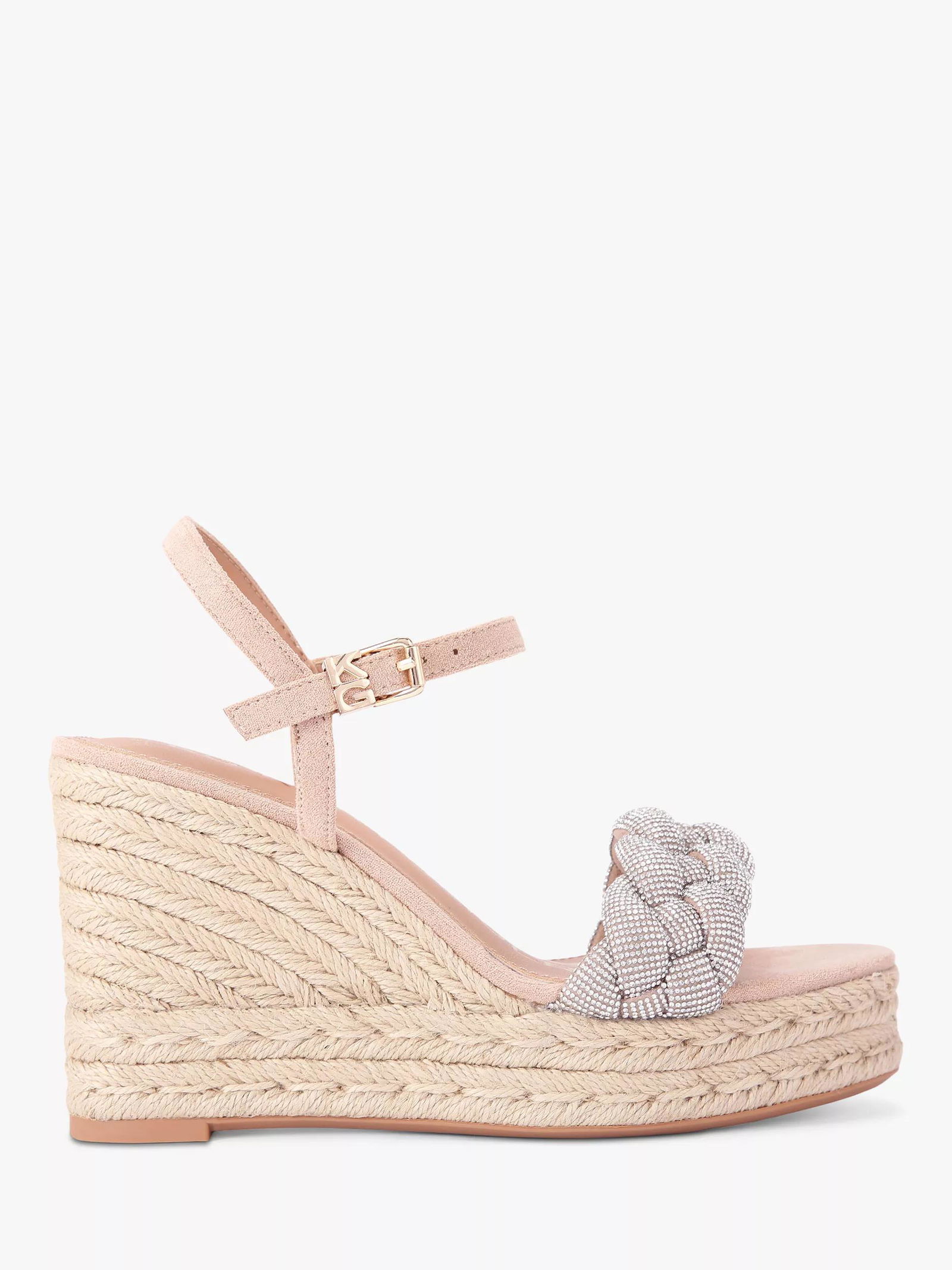 KG KURT GEIGER Sadie Embellished Wedge Heel Espadrille Sandals in Pink ...
