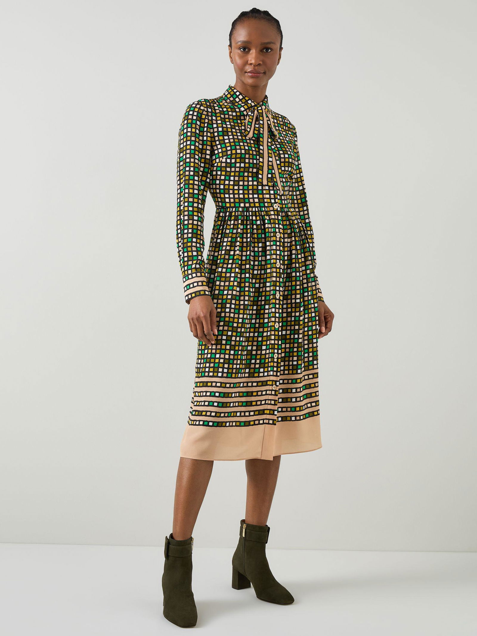 L.K. BENNETT Ethel Scarf Print Silk Dress | endource