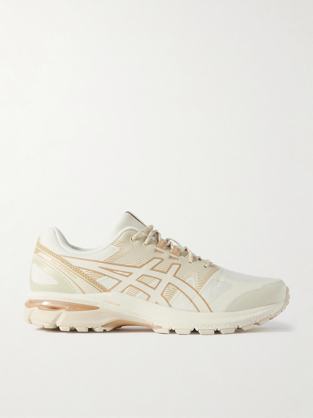 ASICS Gel-Terrain Rubber-Trimmed Mesh Sneakers in Neutrals | endource