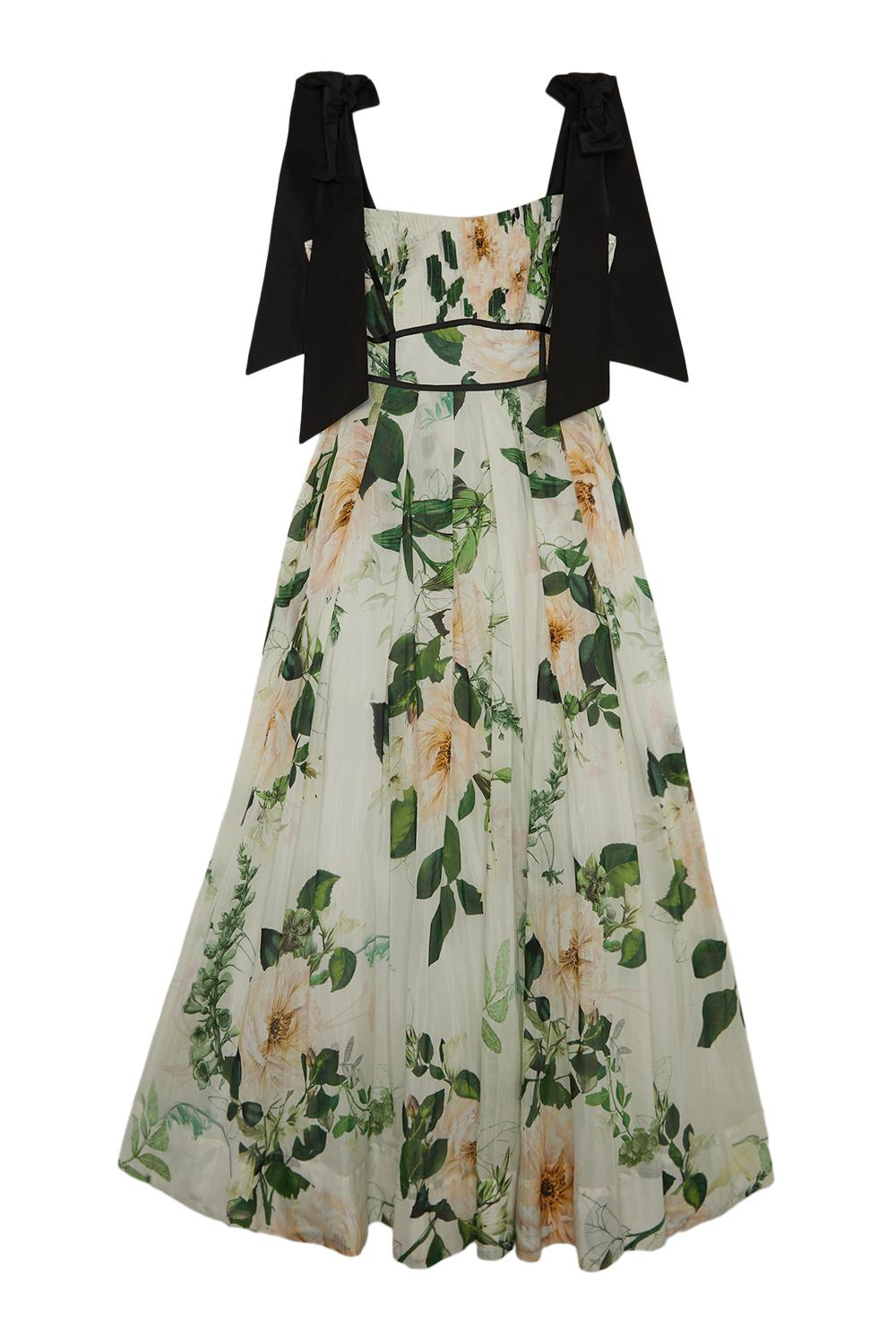 KAREN MILLEN Karen Millen x Lydia Millen - Tall Floral Silk Cotton ...
