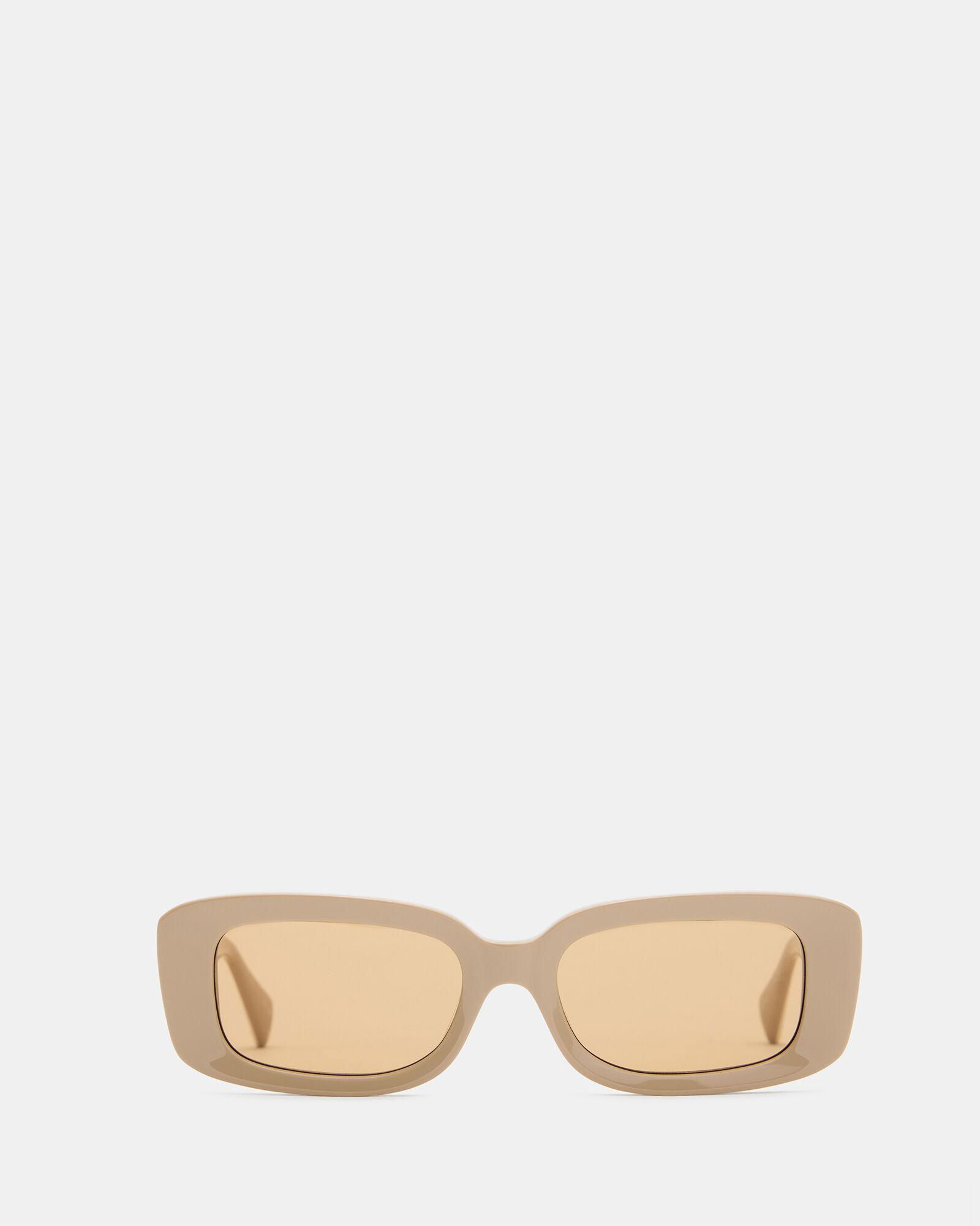 ALLSAINTS Sonic Rectangular Shaped Sunglasses in Taupe | endource