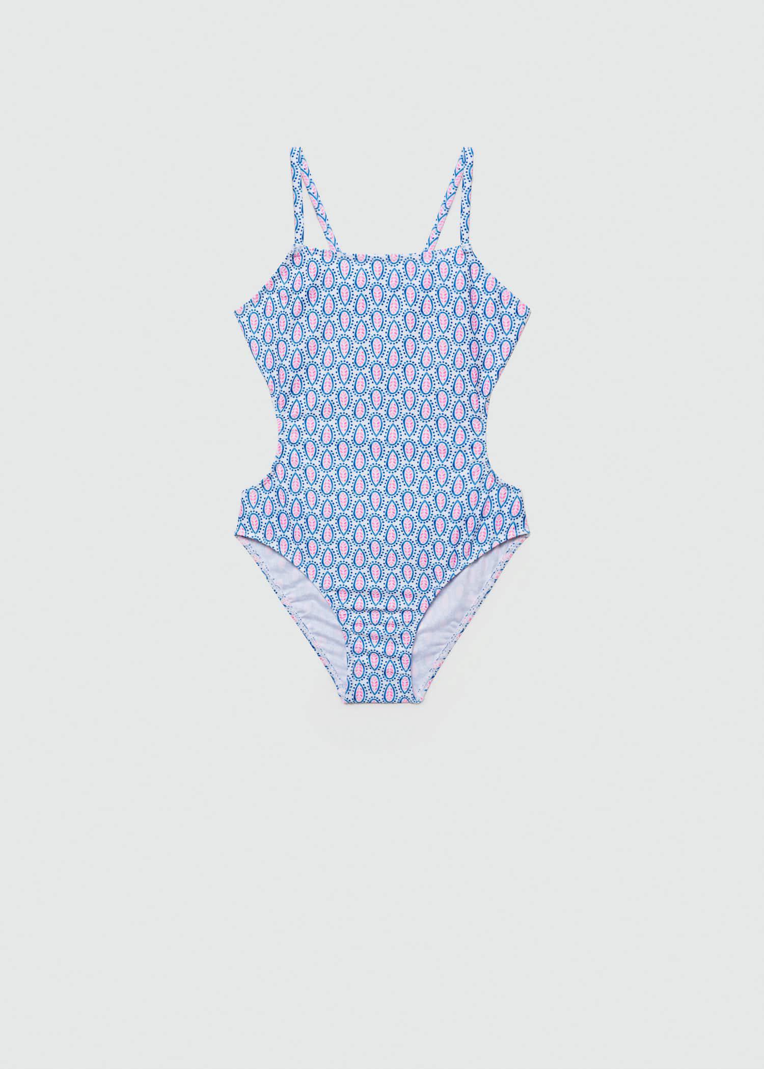 MANGO Printed Swimsuit in Blue | Endource